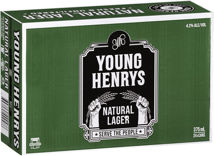 Young Henrys Natural Lager Can 375mL - Single, 6 & 24 Pack Deals