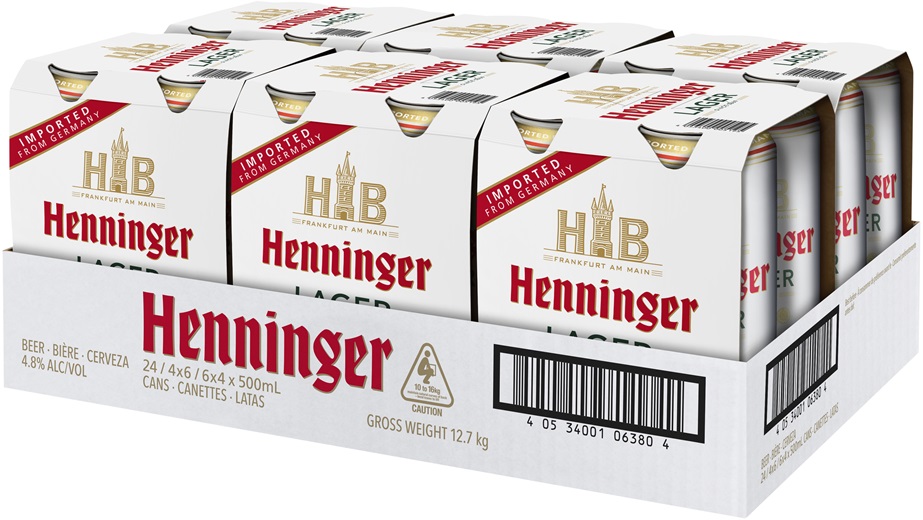 Henninger Lager Can 500mL - Single, 4 & 24 Pack Deals