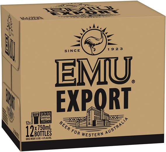 Emu Export Bottle 750mL - Single, 12 Pack & CTN 12 Deals