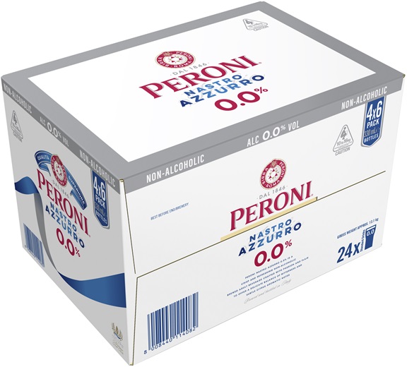 Peroni Nastro 0.0% Bottle 330mL - Single, 6 & 24 Pack Deals