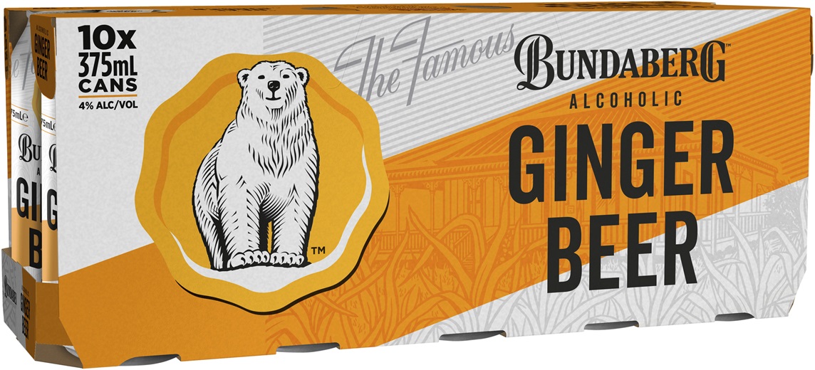 Bundaberg Alcoholic Ginger Beer Can 375mL 10pk | Liquorland