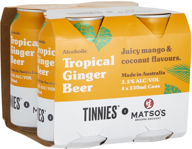 Matso's Tinnies Tropical Ginger Beer Can 330mL | Liquorland