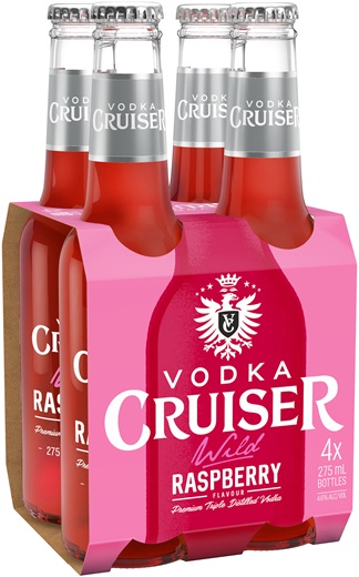 Vodka Cruiser Wild Raspberry 275mL - Single, 4 & 24 Pack Deals