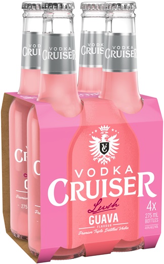 Vodka Cruiser Lush Guava 275mL - Single, 4 & 24 Pack Deals