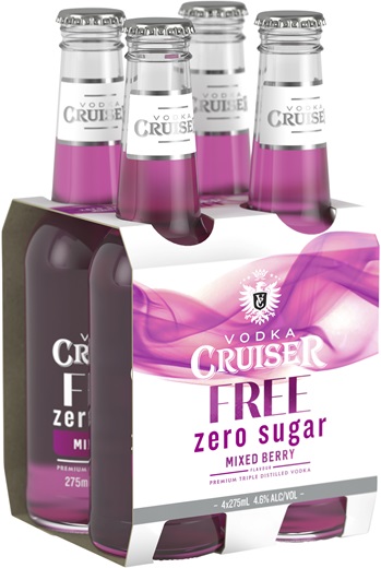 Vodka Cruiser Sugar Free Berry 275mL - Single, 4 & 24 Pack Deals