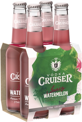 Vodka Cruiser Juicy Watermelon 275mL - Single, 4 & 24 Pack Deals