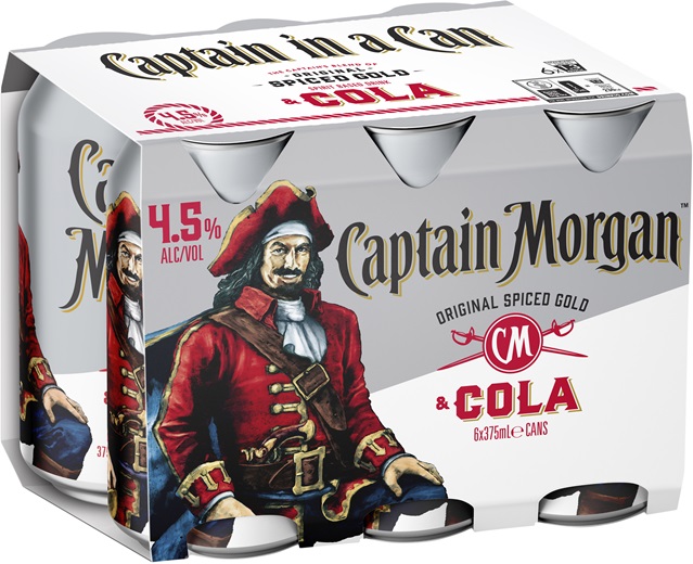 Buy Captain Morgan Spiced Rum & Cola Can 4.5% 375mL Online
