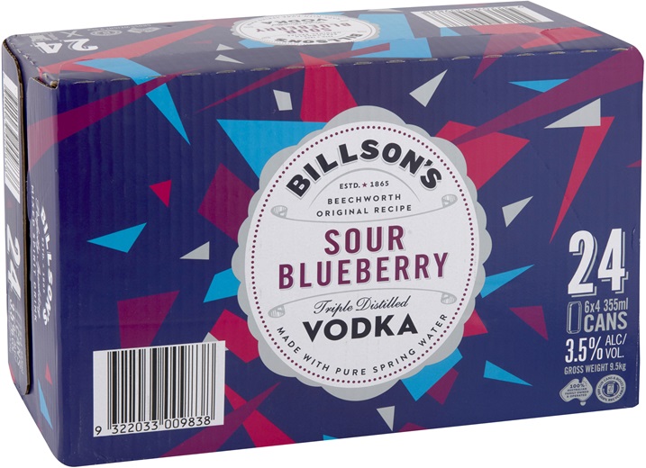Billson's Sour Blueberry Vodka Mixed Drink Can 355mL | Liquorland
