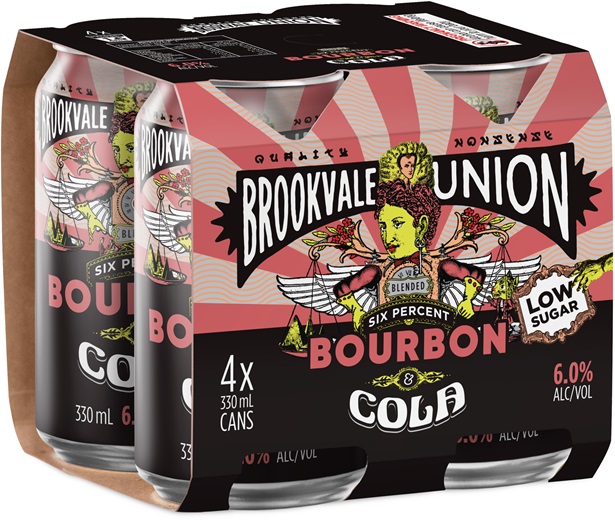 Brookvale Union Bourbon & Cola Can 330mL - Single, 4 & 24 Pack Deals