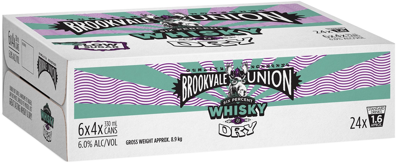 Brookvale Union Whisky & Dry Can 330mL - Single, 4 & 24 Pack Deals