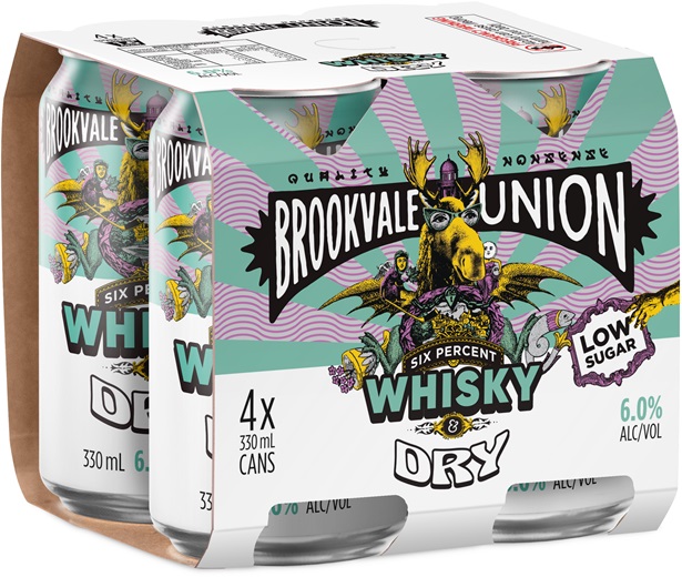Brookvale Union Whisky & Dry Can 330mL - Single, 4 & 24 Pack Deals