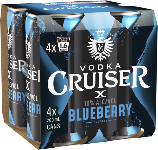 Vodka Cruiser X Blueberry 10% Can 200mL | Liquorland
